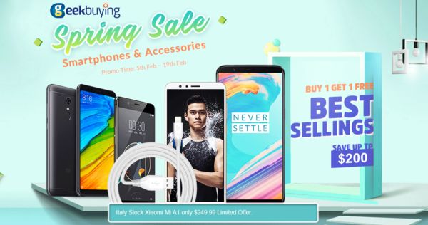 Buy 1 Get 1 Free on Smartphones Spring Mega Sale - Geekbuying.com